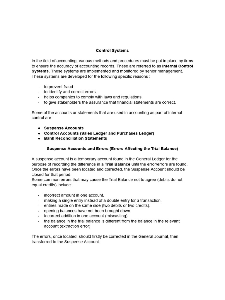 Understanding Internal Control Systems | PDF | Debits And Credits ...
