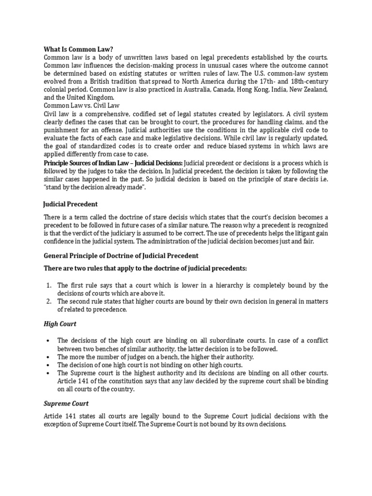 1common Law | PDF | Common Law | Precedent