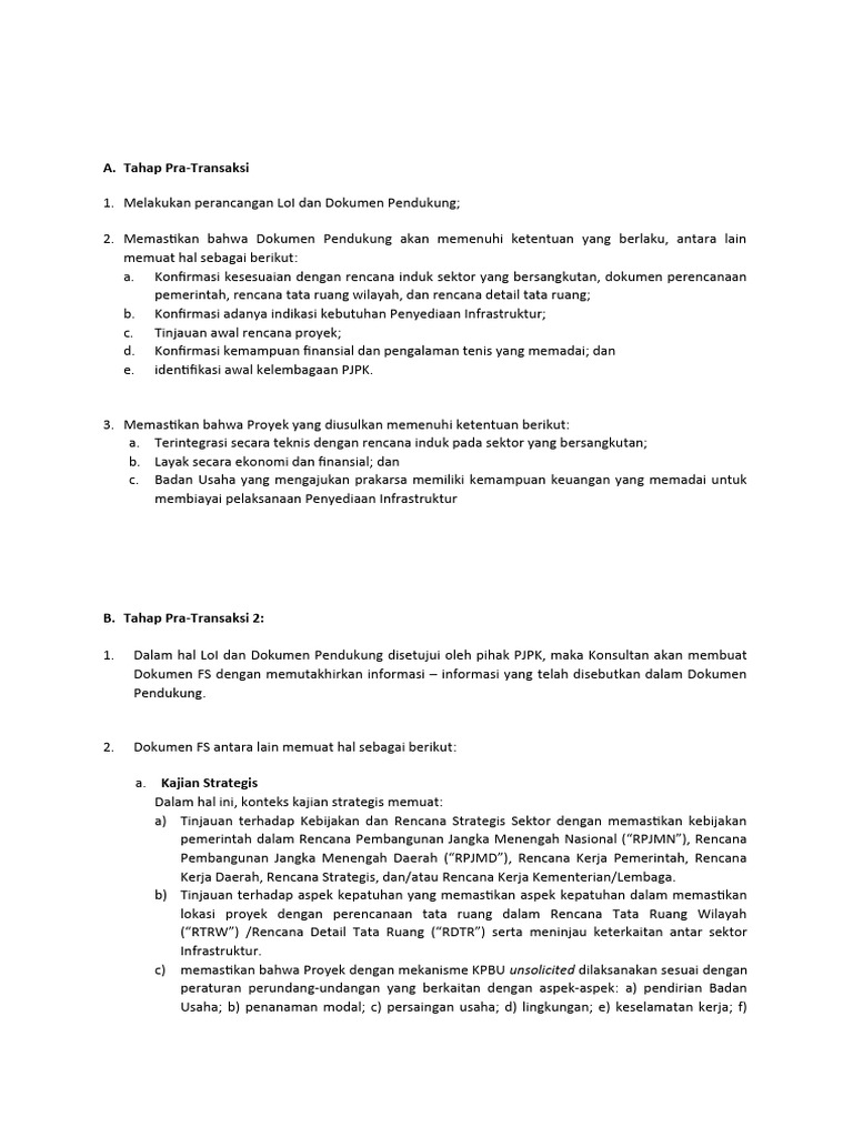 (26.04.2024) - Dokumen Tahapan KPBU Unsolicited | PDF (26.04.2024) - Dokumen Tahapan KPBU Unsolicited | PDF
