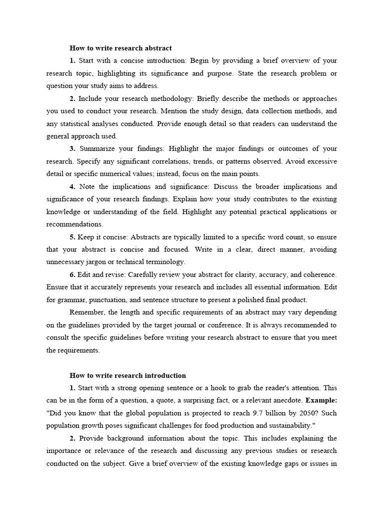 Writing Effective Research Abstracts | PDF | Sustainability | Data