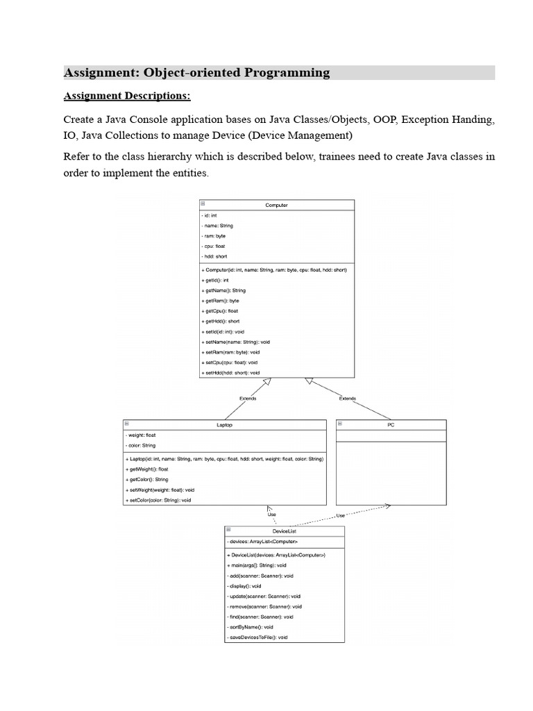 Asignment | PDF | Object Oriented Programming | Java (Programming Language)