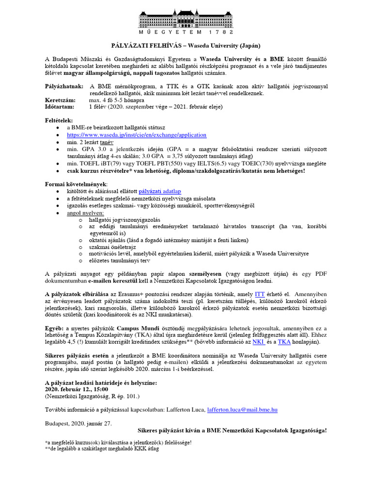 WASEDA - 2020 - For Autumn20202021 | PDF