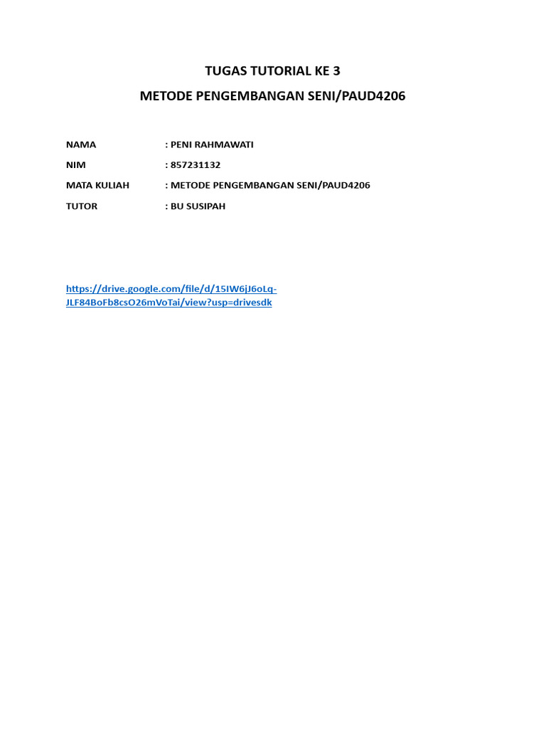 Tugas Tutorial Ke 3 Metode Pengembangan Seni | PDF