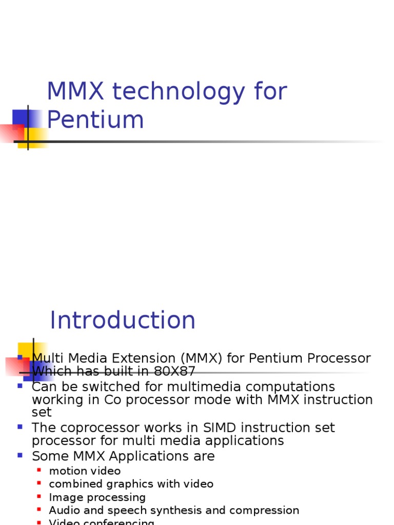 MMX Technology For Pentium | PDF | Integrated Circuit | Computer ...