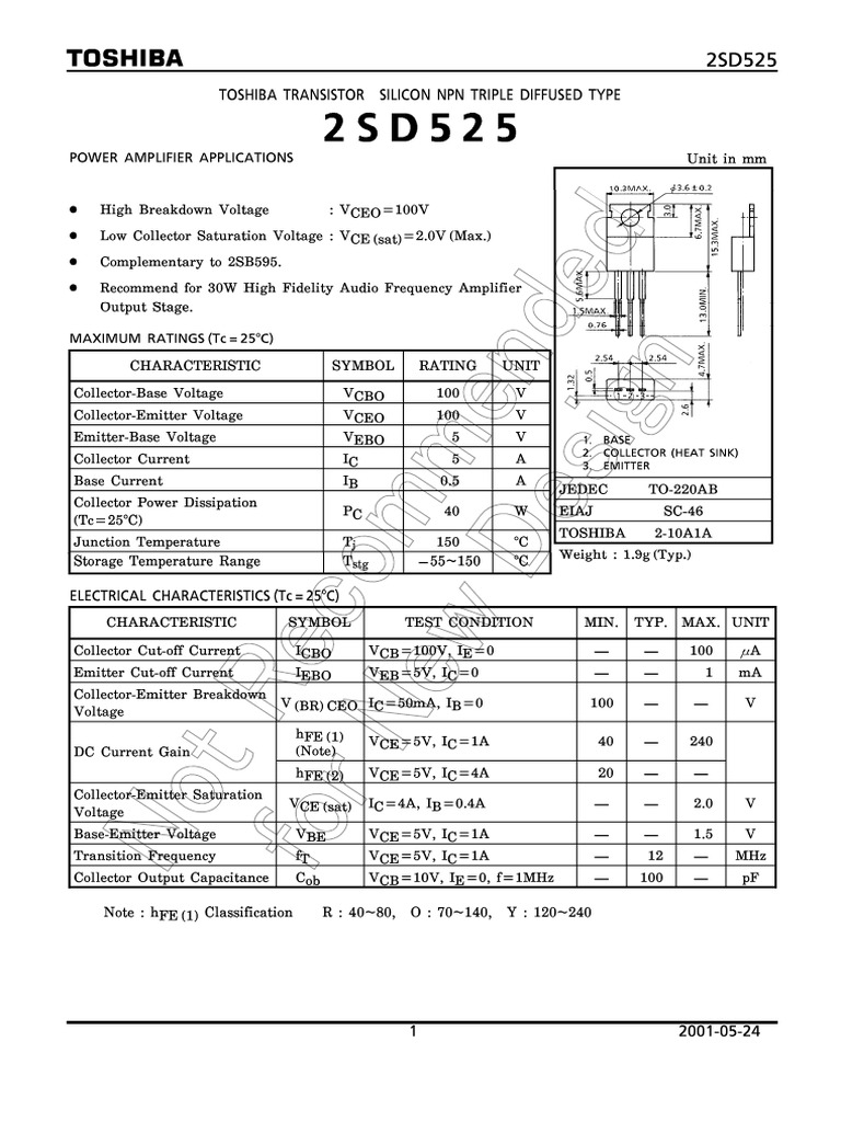 2SD525 1 | PDF