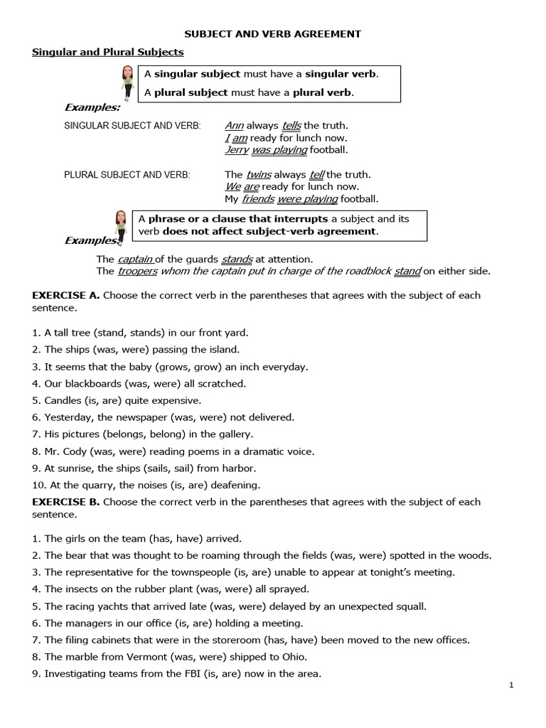 q4 WK 4 Subject and Verb Agreement | PDF | Grammatical Number | Subject ...