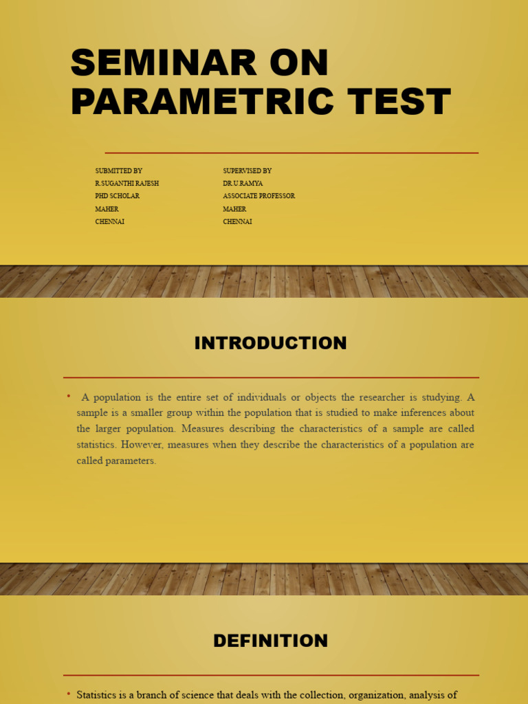 PARAMETRIC TEST | PDF | Student's T Test | Analysis Of Covariance