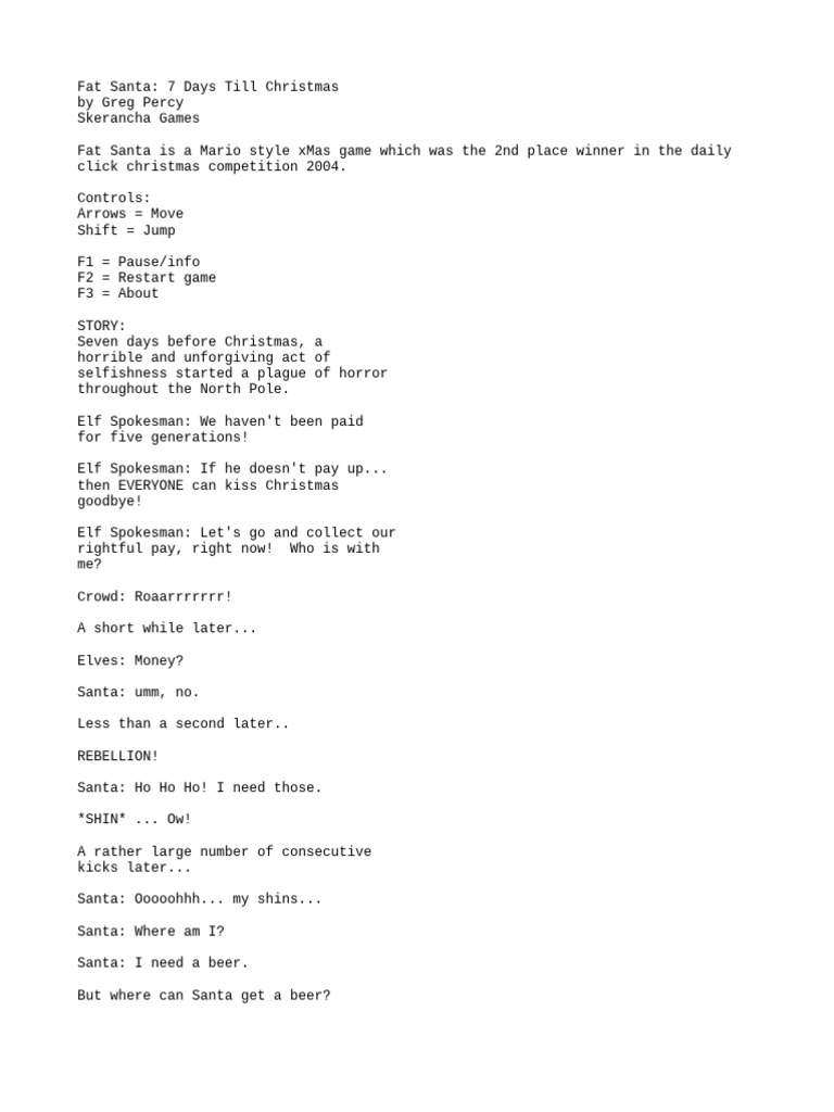 Fat Santa: Christmas Game Adventure | PDF