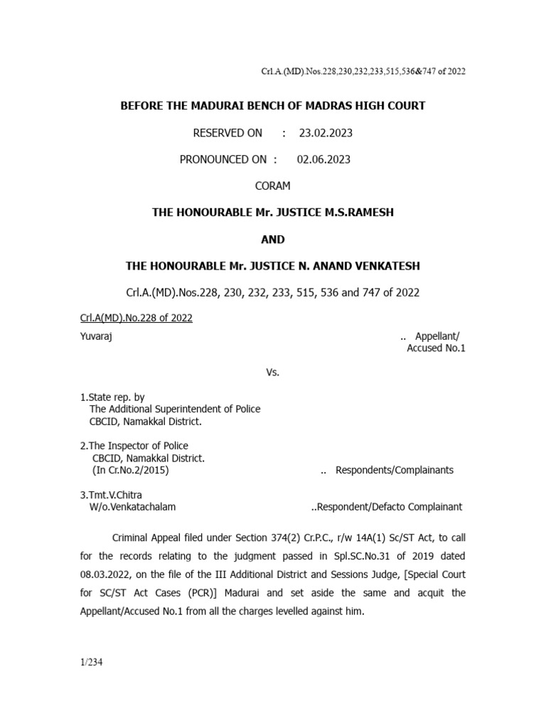 Gokulraj Swathi DB | PDF | Neck | Acquittal