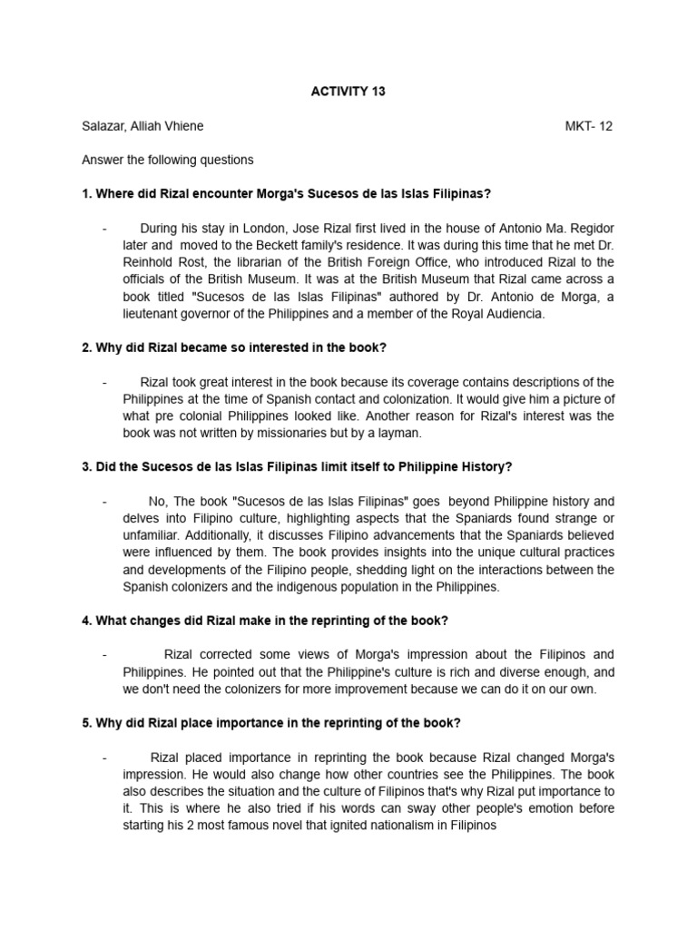 Salazar, Alliah Vhiene Q. - actIVITY 13 | PDF | Philippines