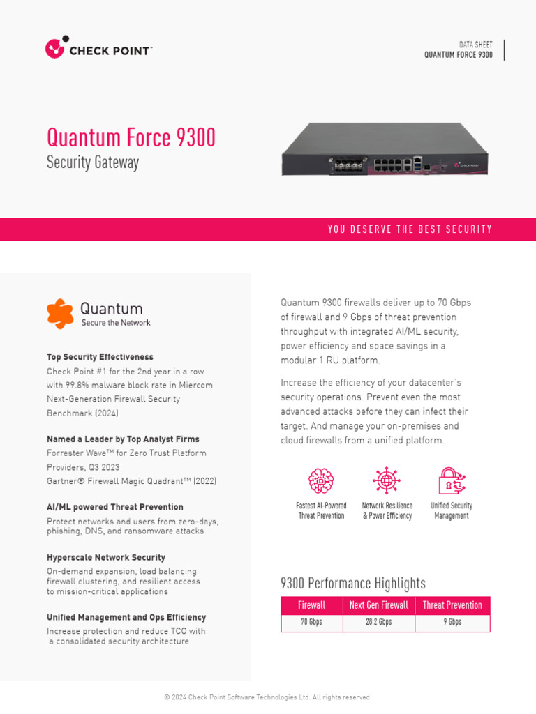 Quantum Force 9300 | PDF | Firewall (Computing) | Network Architecture
