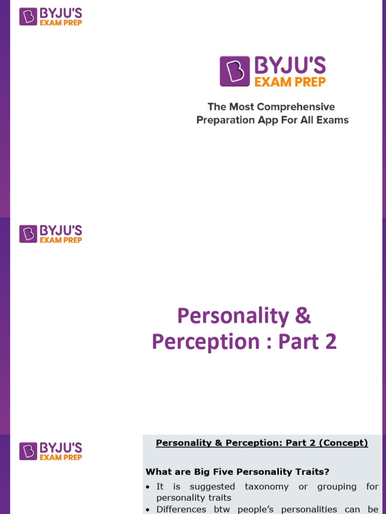 Session 49 Personality Perception Part 21713165497594 | PDF | Perception | Psychological Concepts