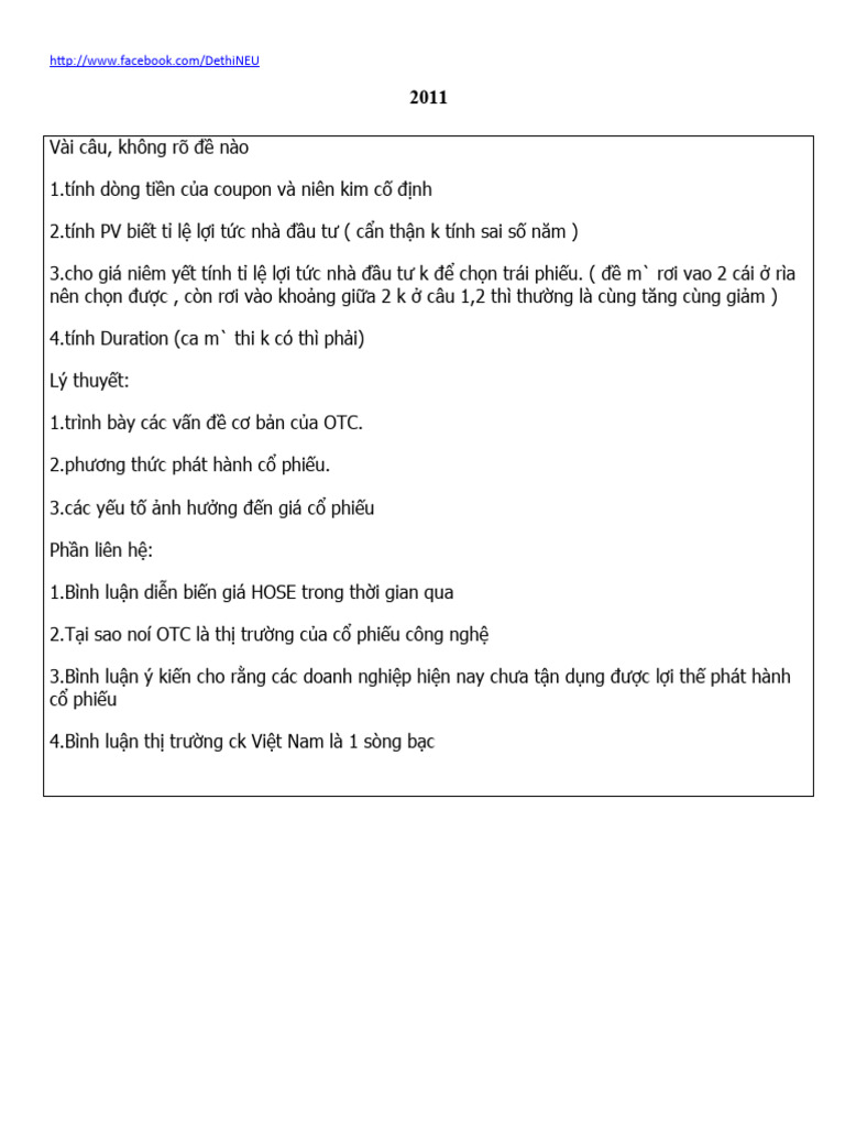 Ttck tổng hợp đề thi | PDF