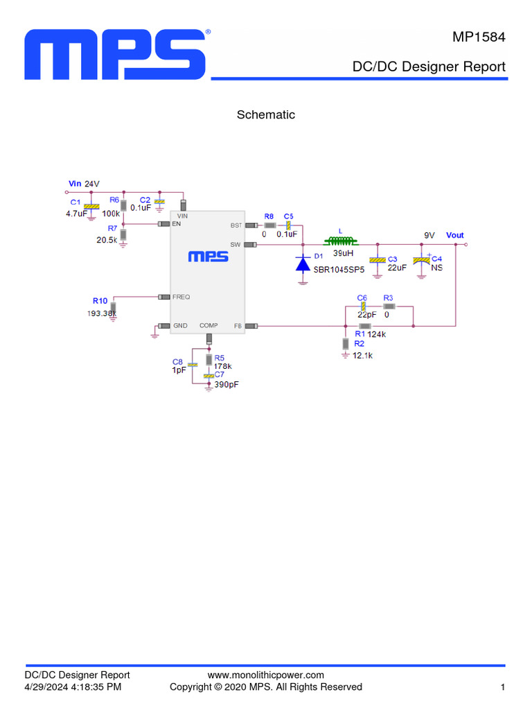 MP1584 9V2A DCDC Designer Report - All | PDF | Telecommunications ...
