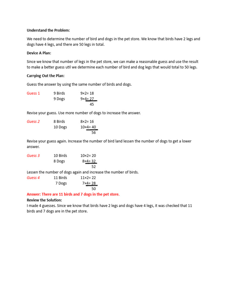 Lerning Task 2 - Using Polya's PRoblem Solving Strategy | PDF
