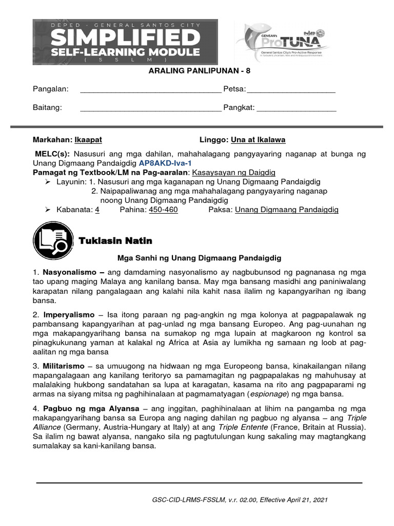 AP 8 q4 Week 1 and 2 SSLM 1 | PDF