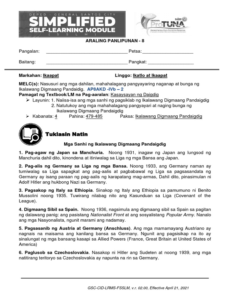 AP 8 q4 Week 3 and 4 SSLM 1 | PDF