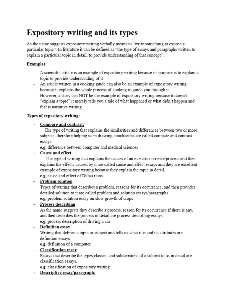 Expository Writing and Its Types | PDF | Essays | Cognition