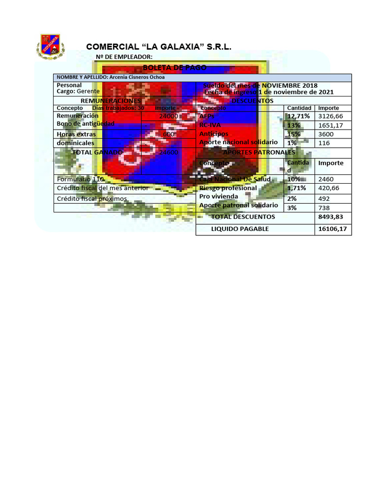 Boletas de Pago - Armando | PDF