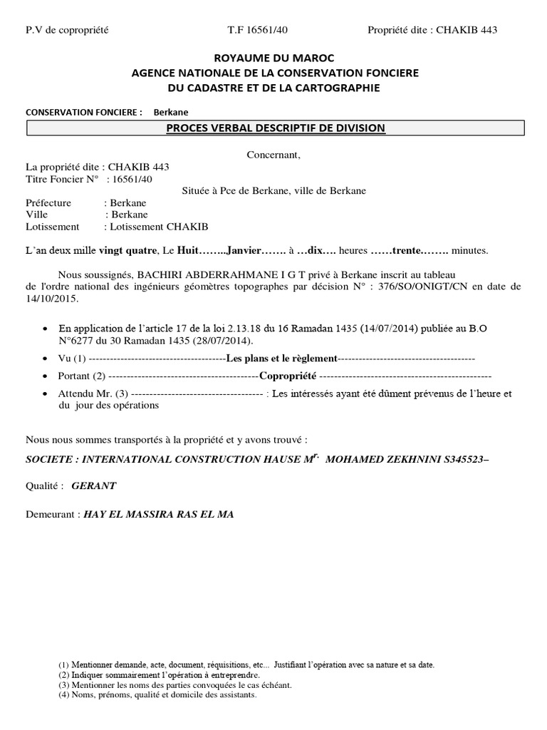 PV Division Norme COP 01-ANCFCC-ONIGT | PDF | Immobilier | Bâtiments et structures