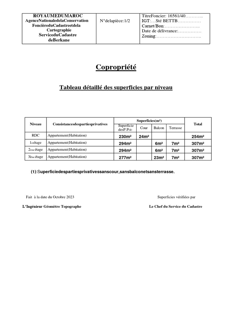 Tab. Récap. Norme COP 01-ANCFCC-ONIGT | PDF