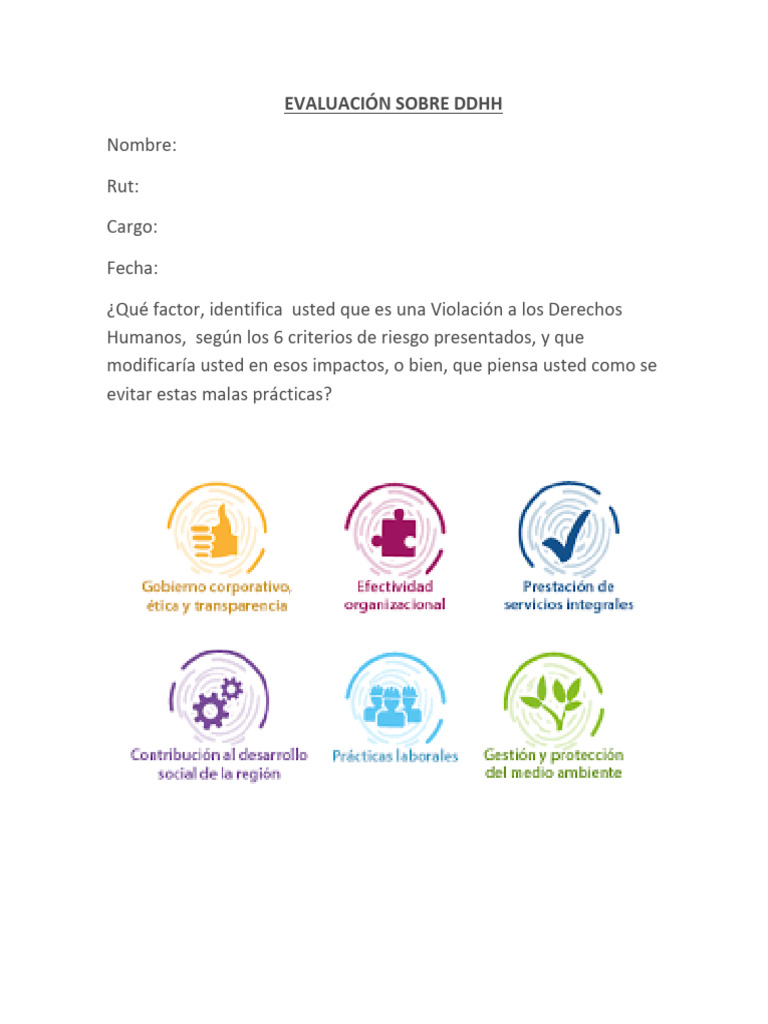 EVALUACIÓN SOBRE DDHH | PDF
