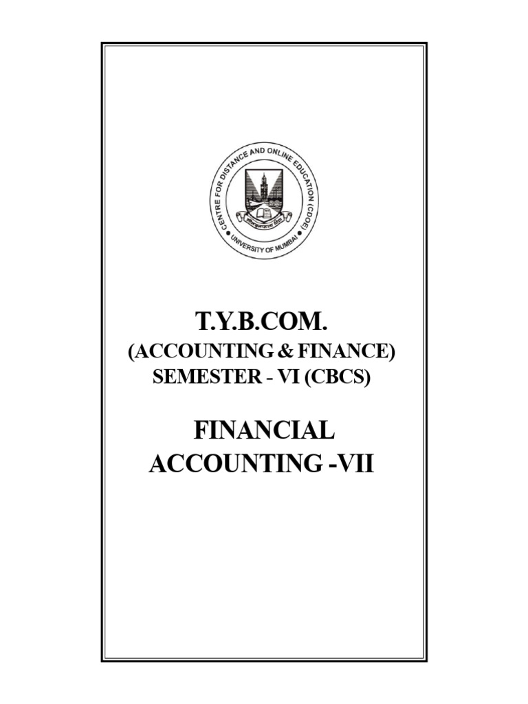 Tybaf Sem Vi Financial Accounting Vii Pdf Expense Revenue