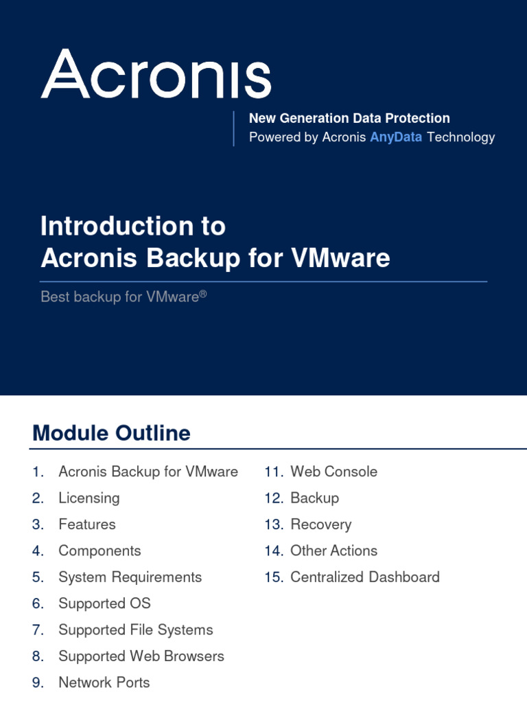 Acronis Certified Engineer Backup 11.5 Training Presentation Module 11 (EN) | PDF | Backup ...