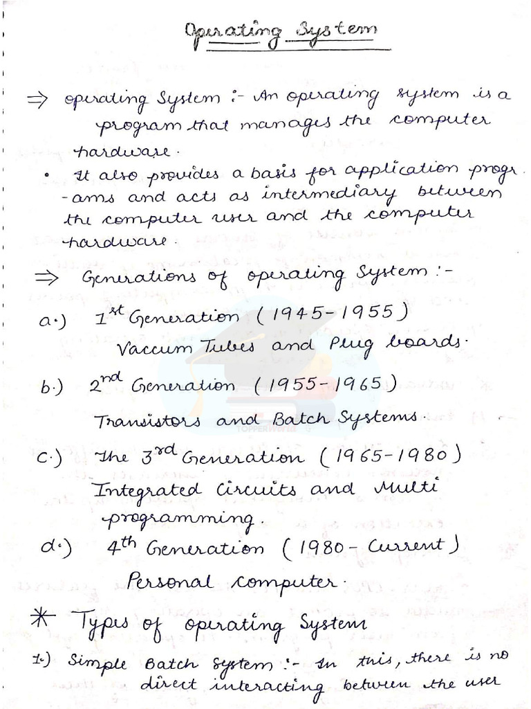 Operating System Handwritten Notes | PDF Operating System Handwritten Notes | PDF
