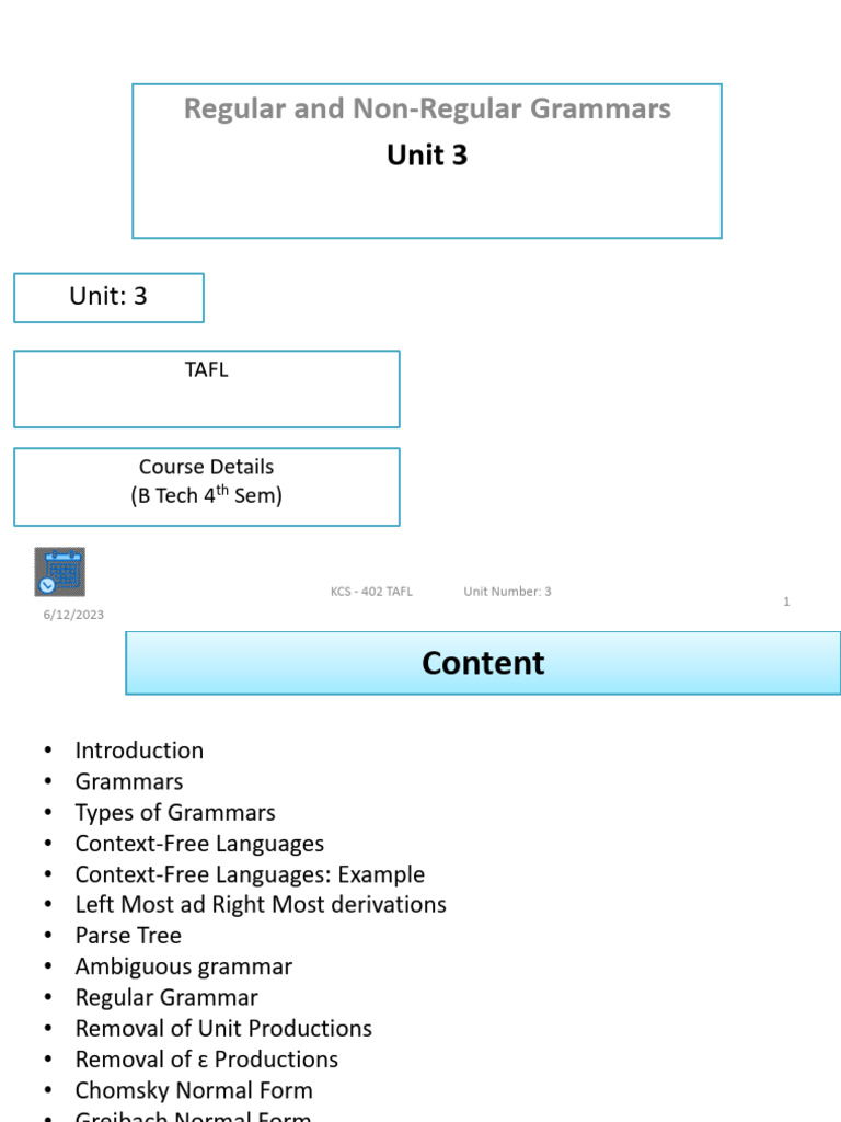 Unit 3 TAFL | PDF | Formalism (Deductive) | Theoretical Computer Science