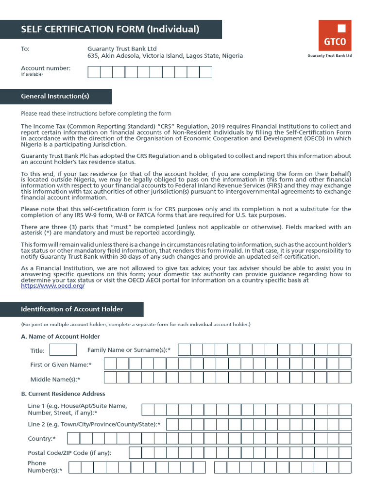 New Self Certification Form | PDF | Taxes | Private Law