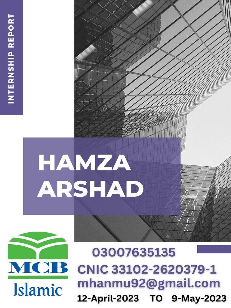 Internship Report Hamza Arshad | PDF | Banks | Islamic Banking And Finance