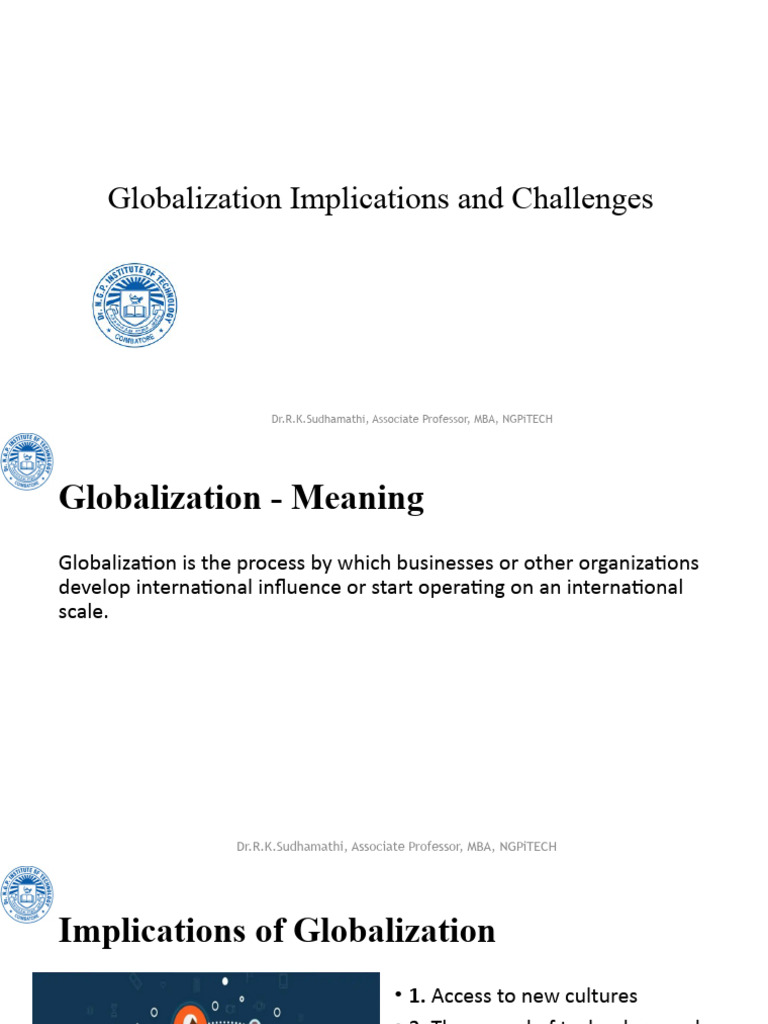 1 Globalisation Implications and challenges | PDF | Globalization | Poverty