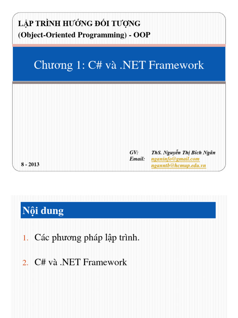 Ch1- C# Va NET Framework | PDF