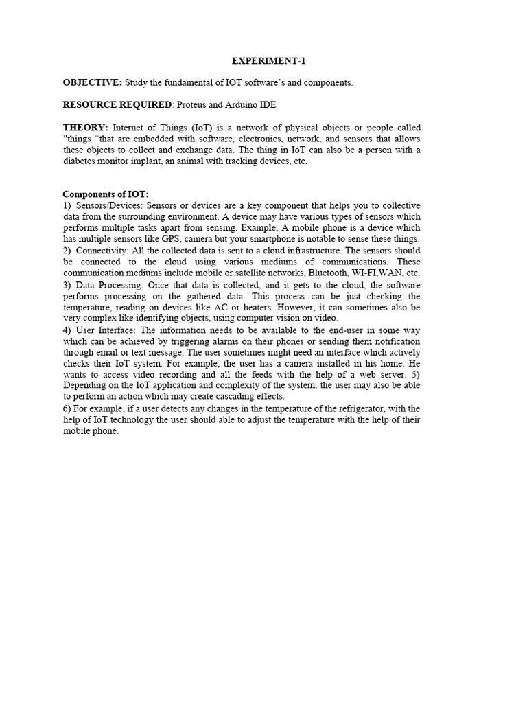 Iot Lab File | Download Free PDF | Internet Of Things | Arduino