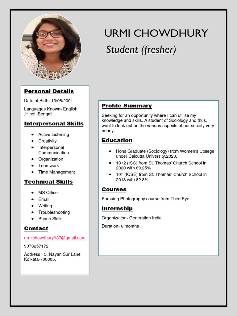 Urmi's Resume | PDF | Career & Growth | Social Science