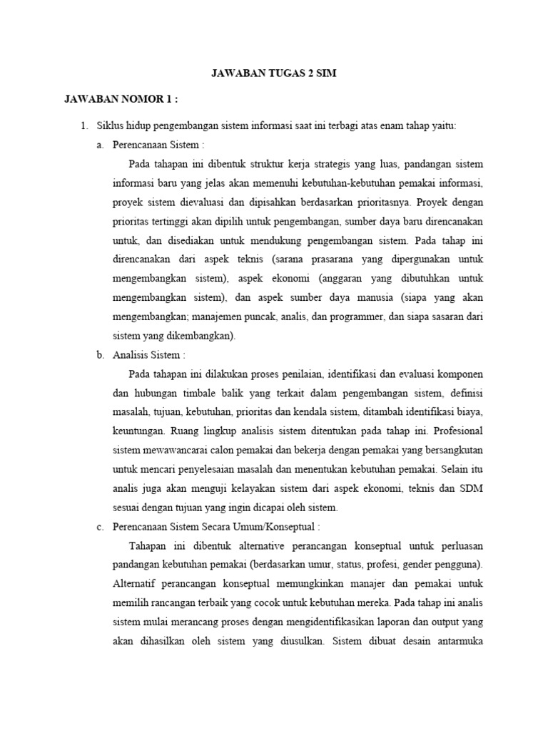 JAWABAN TUGAS 2 SIM | PDF