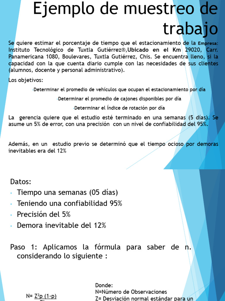 Unidad 2 Ejemplo De Muestreo De Trabajo Pdf Teoría Estadística