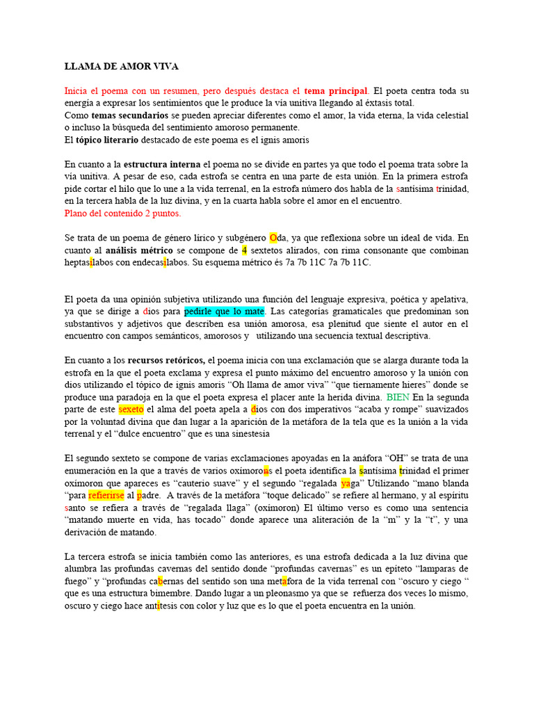 Unión Mística en "Llama de Amor" | PDF | Poesía | Juan de la cruz