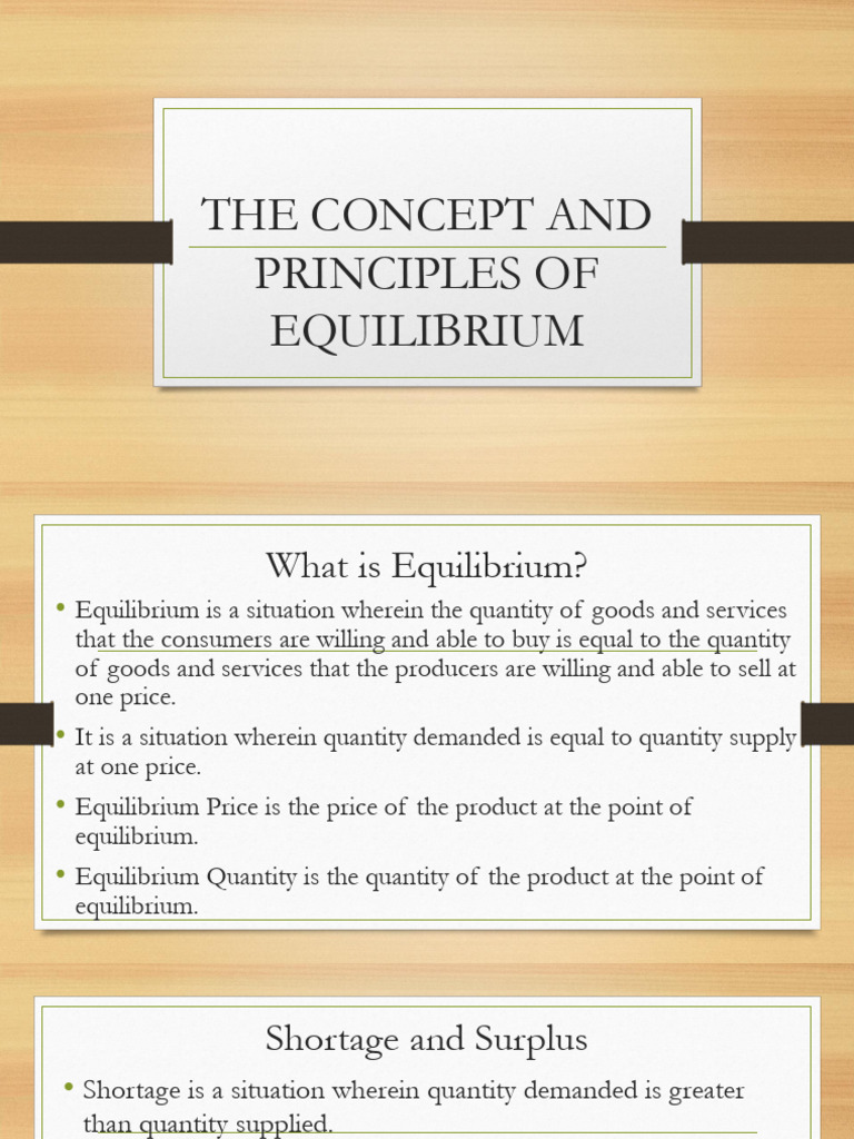 Concept and Principles of Equilibrium | PDF | Economic Equilibrium ...