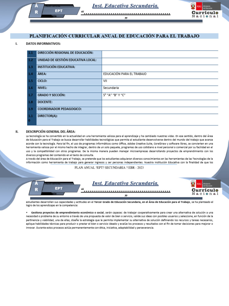 P.A Ept 5° - 2023 | PDF | Iniciativa empresarial | Aprendizaje