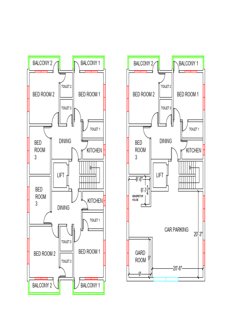 House Layout with Bedrooms and Amenities | PDF