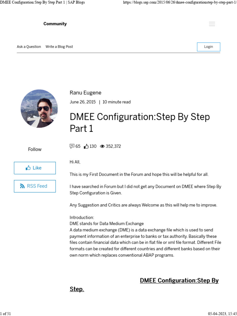 DMEE Configuration Step by Step Part 1 SAP Blogs | PDF | File Format