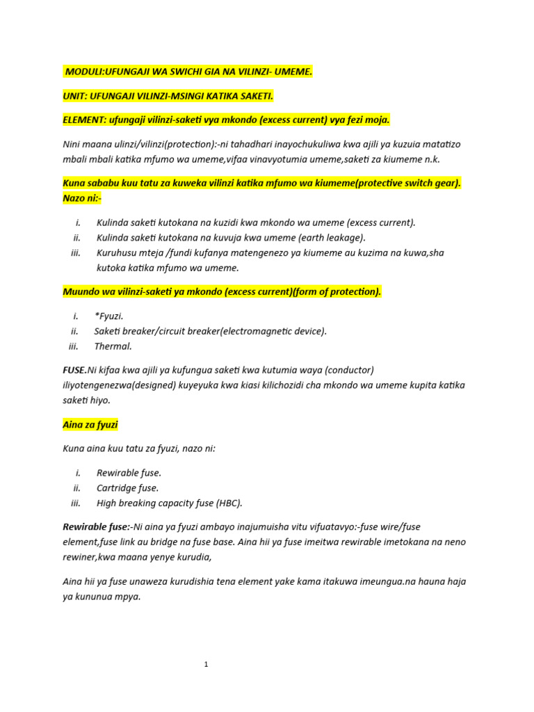 Notes Level Two in Swahili 2020-2021 | PDF