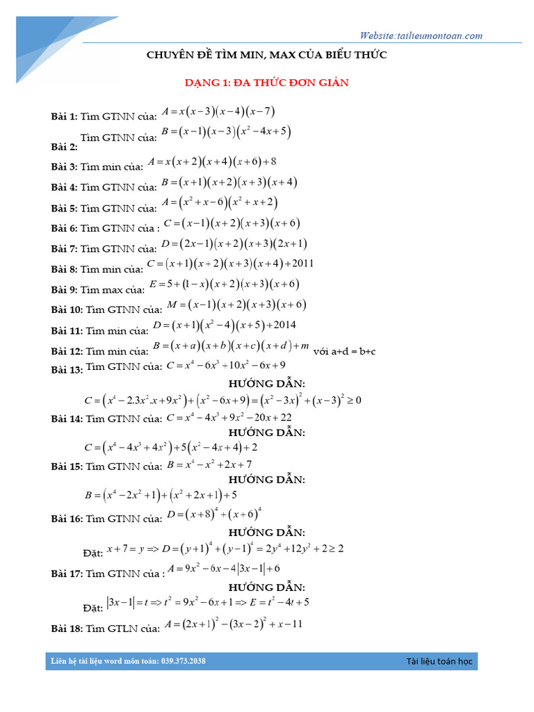 Chu de 8. Tim Gia Tri Nho Nhat | PDF