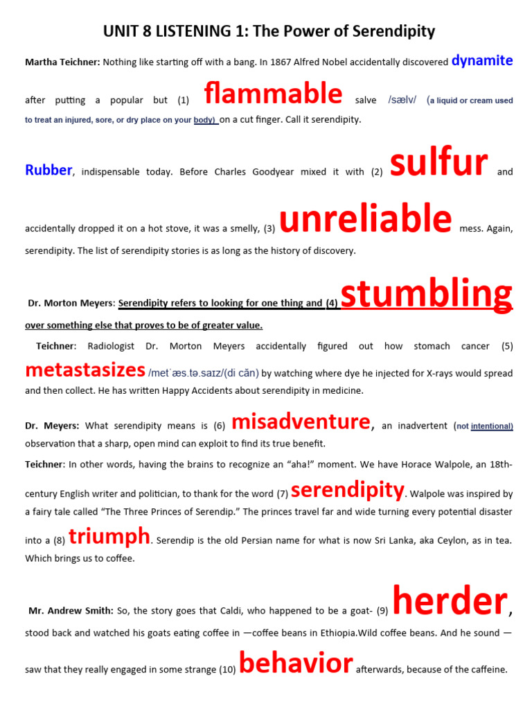 UNIT 8-LIS 1-Seredenpity - Key | PDF