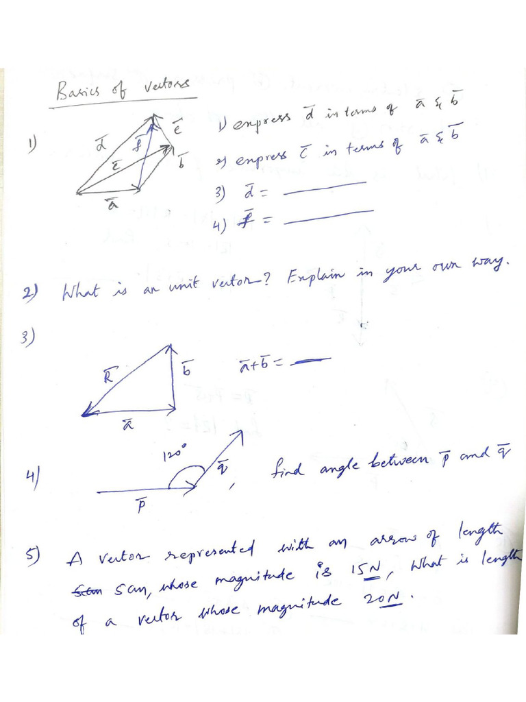Vectors Basics A1 | PDF