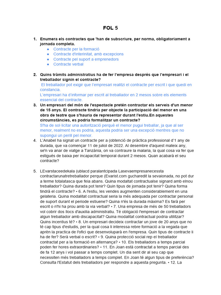 Chaima ElMahdali Abarkan - 5 Tasca Avaluable Tema 2 - El Contracte de Treball | PDF