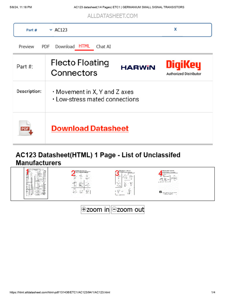 AC123 Datasheet (HTML) 1 Page - List of Unclassifed Manufacturers ...