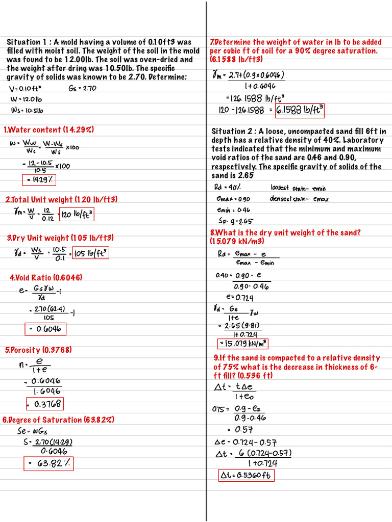 Geotechnical Engineering Problem Set NOV 2024 | PDF | Density | Soil Science